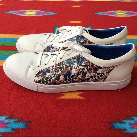 Robert Graham | Shoes | Robert Graham Mens Elderton White Leather Skull ...